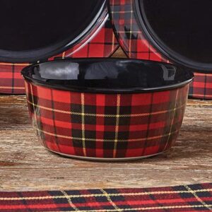 black forest decor lumberjack plaid cereal bowl