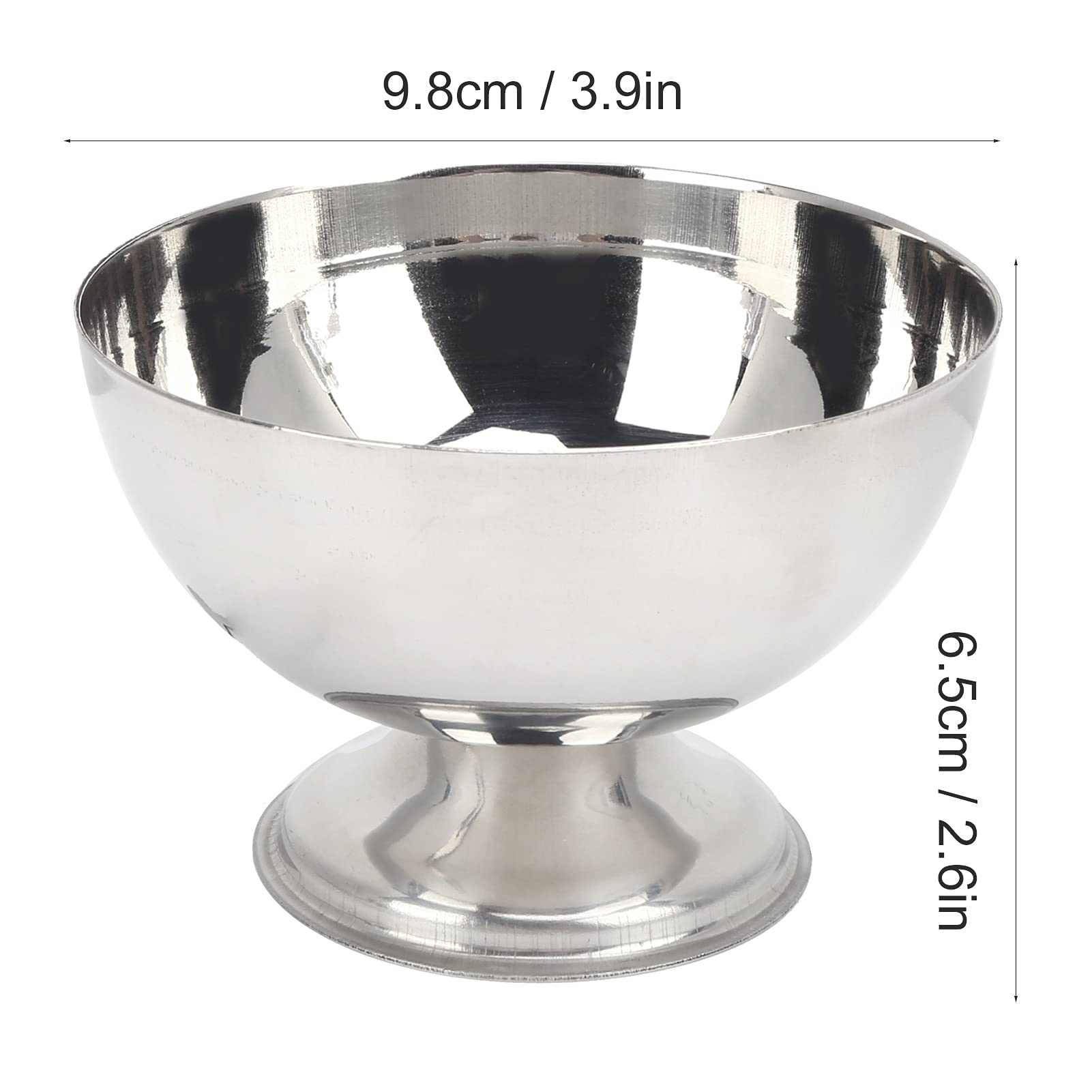 Stainless Steel Dessert Bowl with a Fork, Ice Cream Cup Kitchen Resuable Serving Dessert Dish Bowl for Salad Fruit Pudding on Hotel Restaurants Home Kitchen