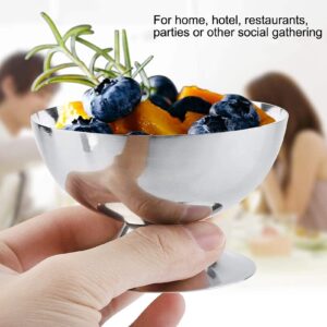 Stainless Steel Dessert Bowl with a Fork, Ice Cream Cup Kitchen Resuable Serving Dessert Dish Bowl for Salad Fruit Pudding on Hotel Restaurants Home Kitchen