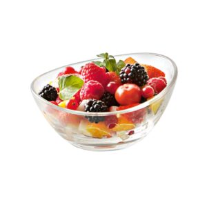 Barski European Glass Round Individual Bowl - Wavy Top (Set of 6), 5.5", Clear