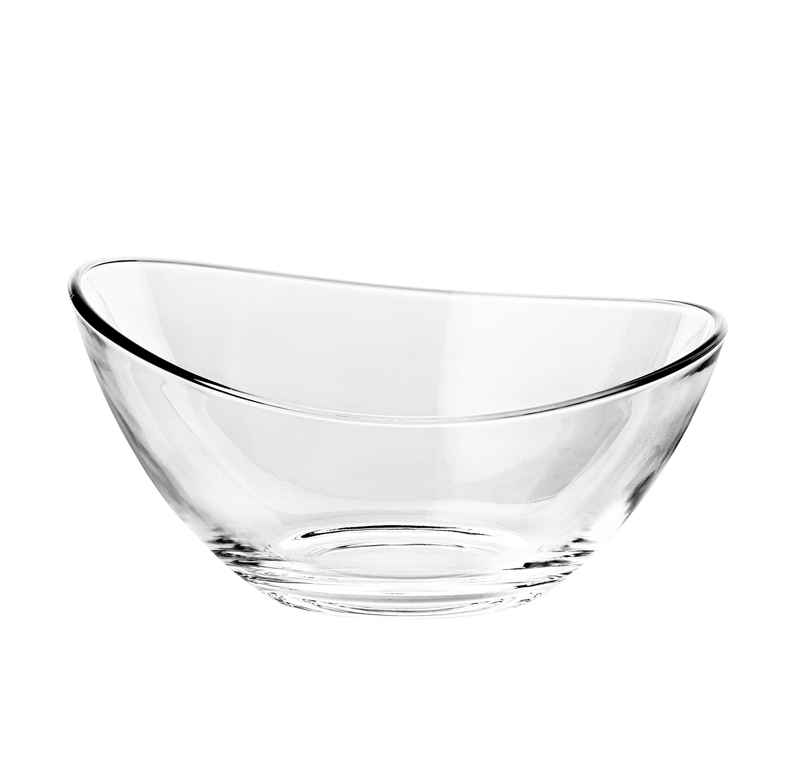 Barski European Glass Round Individual Bowl - Wavy Top (Set of 6), 5.5", Clear