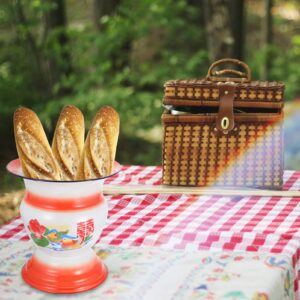 Hemoton Metal Baskets 1pc Fruit Basket Desktop Enamel Toilet Child White Baskets