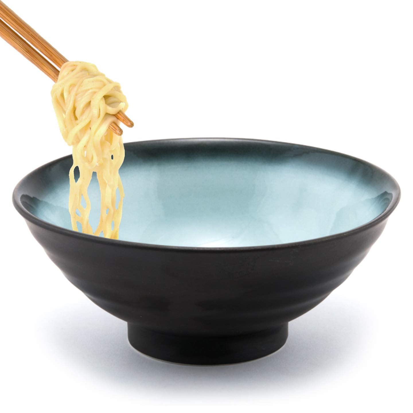 Happy Sales, Japanese XL Bowl Multi Purpose Bowl Ramen Bowl Udong Soba Tempura Noodle Pho Donburi Rice Tayo Bowl (GreyBlue)