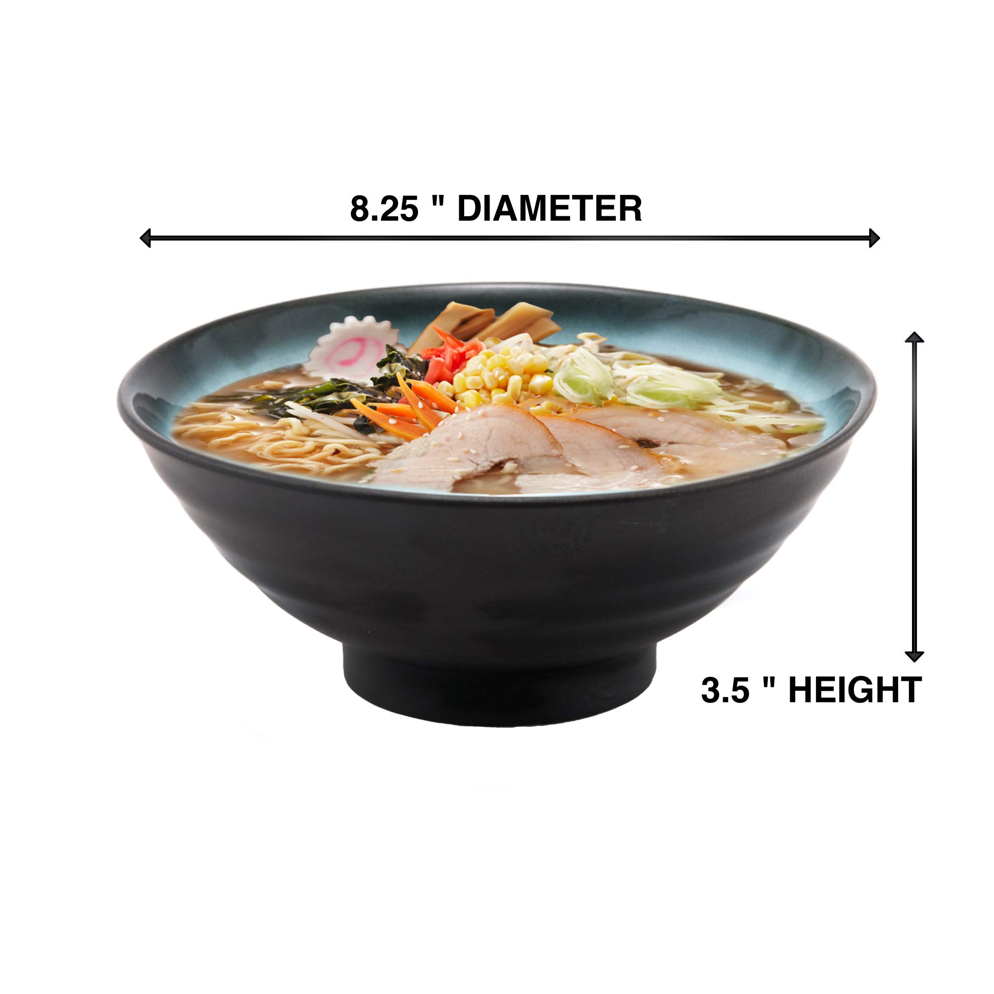 Happy Sales, Japanese XL Bowl Multi Purpose Bowl Ramen Bowl Udong Soba Tempura Noodle Pho Donburi Rice Tayo Bowl (GreyBlue)