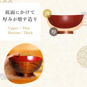 Japanese Wooden Soup Bowl Tochisiruwan Urushi