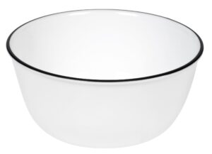 corelle livingware 28-ounce super soup/cereal bowl, classic caf¿ black rim only