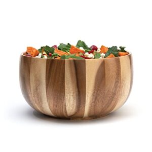 Lipper International 1269 Acacia Sunburst Bowl, Salad-for-Two, 9", Single Bowl