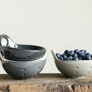 Creative Co-Op Round Stoneware (Set of 4 Colors) Berry Bowls, L x W x H, Multi