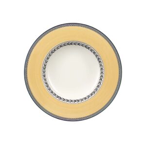 villeroy & boch audun fleur rim soup, 9.5 in, white/gray/yellow