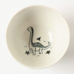 Mino ware Japanese Ceramics Rice Bowl Various Dinosaur Matte Finish made in Japan (Japan Import) GBC002