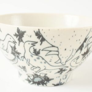 Mino ware Japanese Ceramics Rice Bowl Various Dinosaur Matte Finish made in Japan (Japan Import) GBC002