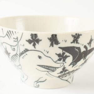 Mino ware Japanese Ceramics Rice Bowl Various Dinosaur Matte Finish made in Japan (Japan Import) GBC002