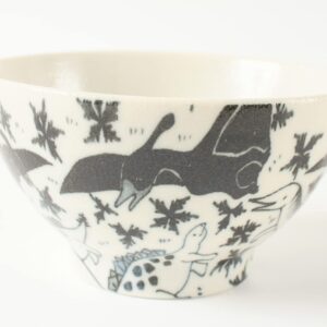 Mino ware Japanese Ceramics Rice Bowl Various Dinosaur Matte Finish made in Japan (Japan Import) GBC002