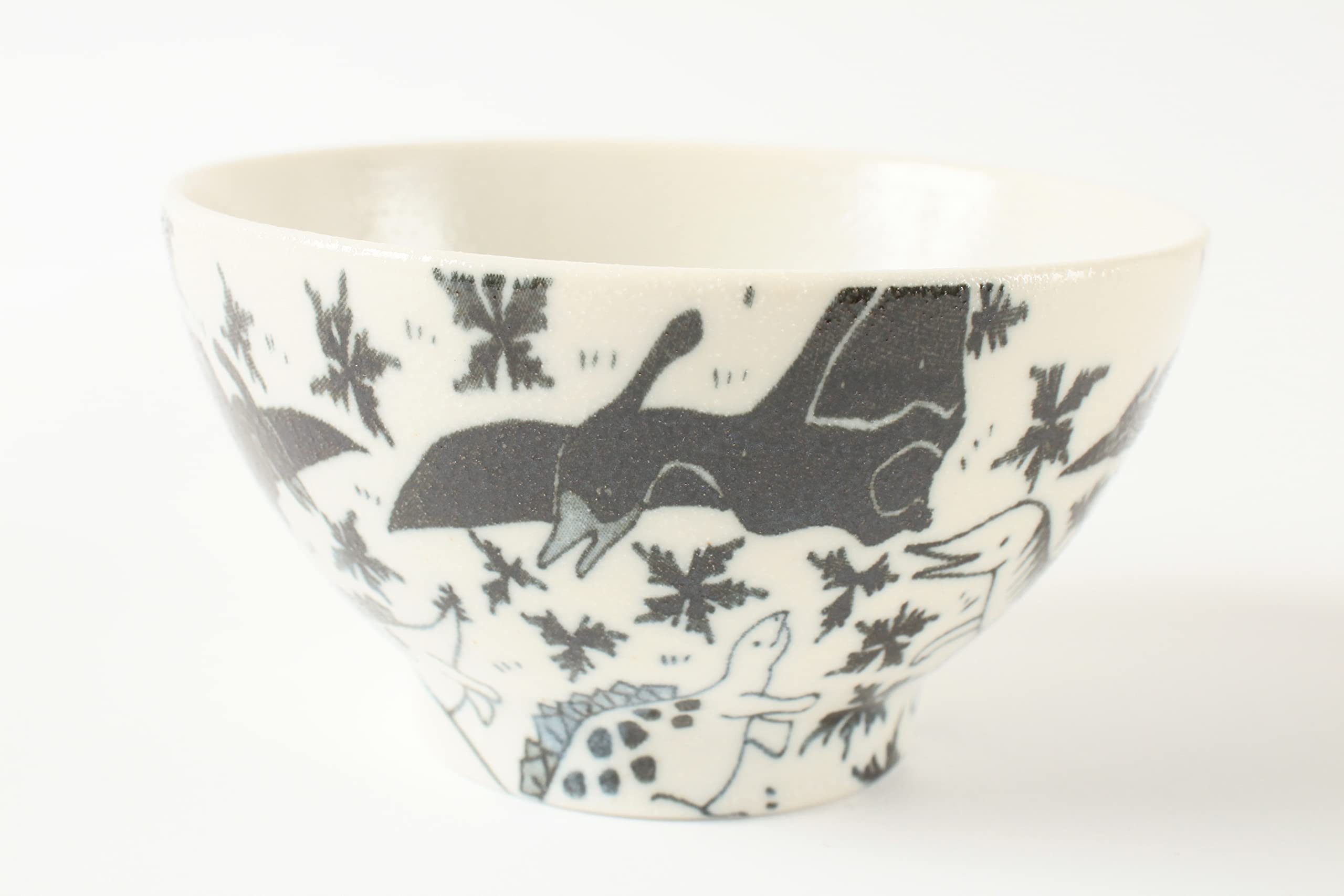 Mino ware Japanese Ceramics Rice Bowl Various Dinosaur Matte Finish made in Japan (Japan Import) GBC002