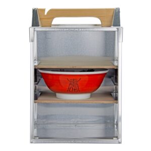 aluminum front box, vertical type, 3 tiers (3 bowls)