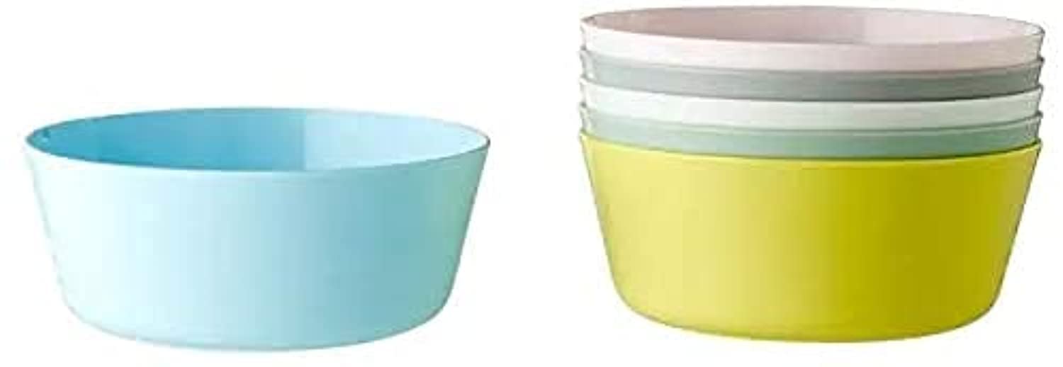 6 Bowls Mixed Colors for Kids by IKEA (KALAS Bowl) Best for Birthday Parties and Learning How to EAT Unbreakable Bowls