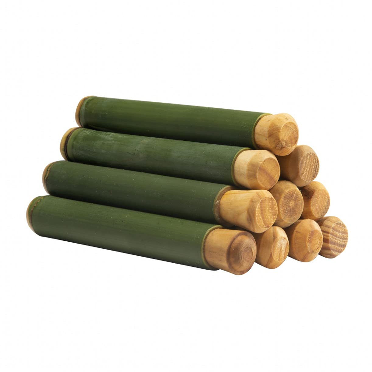 WellieSTR (Outer Dia.3~3.5cm 10Sets Fresh Handmade Natural Mini Bamboo Wrapped Sticky Rice Steamer,Chinese Snack Tool, Banboo Tubes,Zongzi ZhuTongFan