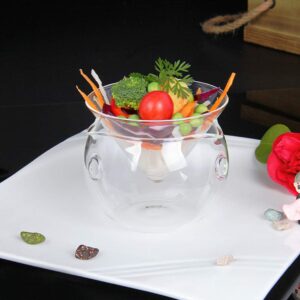 Yardwe Salad Serving Bowl Ramekins Dishes Salad Container Cold Dip Container Glass Container Clear Glass Bowls Nut Dish Salad Display Bowl Dip Bowls Food Cooking Vegetable Bowl