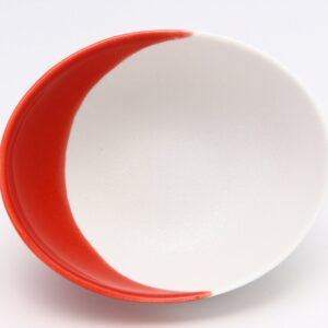 24to3西富陶磁器(Nishitomi) Arita Ware Kinsen Kiln Oval Small Bowl Red Snow