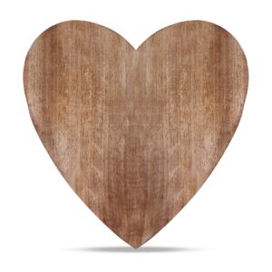 SUNDERSHALA Wooden Serving Tray Plate - Heart Shape - Best Romantic Idea For Everyone You Love - Unique and Handmade Wedding Serving Tray Plate for Snack(8"x8"x1.5") Set of 1