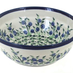 Blue Rose Polish Pottery Porcelain Vine Cereal/Soup Bowl