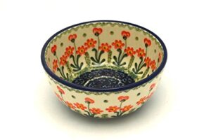 polish pottery bowl - ice cream/dessert - peach spring daisy