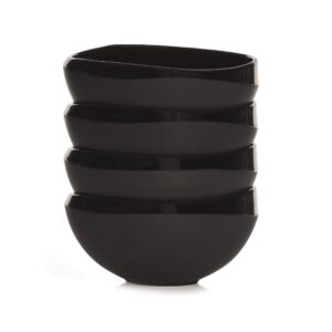 savora chamfer porcelain bowl, 6-inch, noir, set of 4