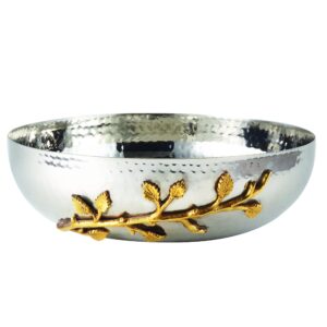 elegance golden vine hammered salad bowl, 10", gold