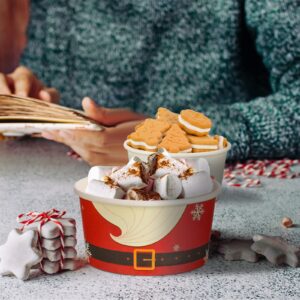 Hotop 72 Pack 16 oz Christmas Snack Cups Disposable Ice Cream Cups Yogurt Paper Bowls Dessert Cups Santa Snack Candy Cups Snowman Sundae Cups Christmas Paper Bowls for Party Supplies (Cute Style)