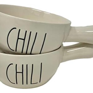 Rae Dunn CHILI Soup bowls with Handle, Set of 2.