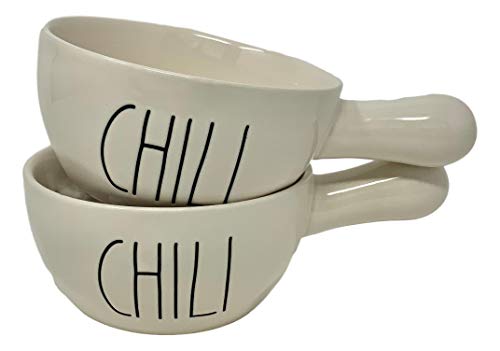 Rae Dunn CHILI Soup bowls with Handle, Set of 2.