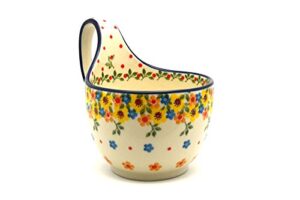 polish pottery loop handle bowl - buttercup