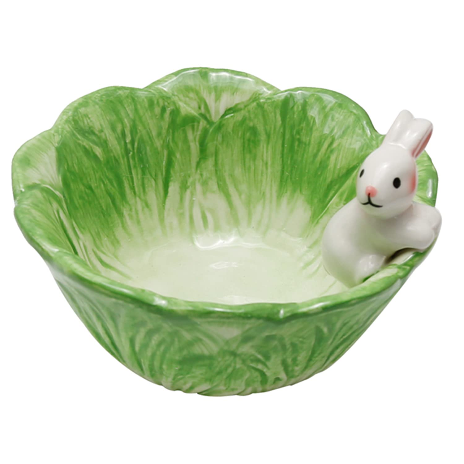 Cute Ramen Bowl Ceramic, Easter Bunny Bowl/Salad Bowl With Cabbage Rabbit Shaped Ceramic Bowls/Candy Bowls for Kids/Rice Bowls