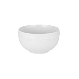 Everyday White by Fitz and Floyd Beaded Small Fruit Dessert Bowls, White, Set of 4