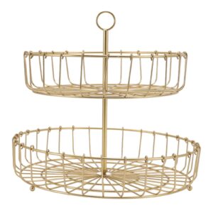 naroote fruit basket gold color nonslip fruit basket for desktop computer