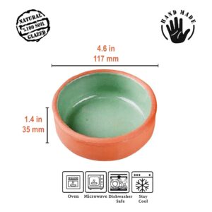 Handmade Cooking Clay Bowls Set of 6, Glazed Clay Pot for Cooking, Colorful Terracotta Pudding Bowls, Traditional Mexican Dishes, Ancient Terracotta Cookware, Cazuelas de Barro Mexicanas