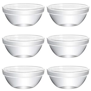 osaladi water chestnut bowls versatile glass bowls 6pcs glass custard cups small glass bowls bakeware clear custard cups glass pudding bowls ramekin dishes for home restaurant candy dessert bowls