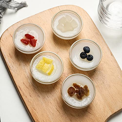 OSALADI Water Chestnut Bowls Versatile Glass Bowls 6Pcs Glass Custard Cups Small Glass Bowls Bakeware Clear Custard Cups Glass Pudding Bowls Ramekin Dishes for Home Restaurant Candy Dessert Bowls