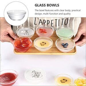 OSALADI Water Chestnut Bowls Versatile Glass Bowls 6Pcs Glass Custard Cups Small Glass Bowls Bakeware Clear Custard Cups Glass Pudding Bowls Ramekin Dishes for Home Restaurant Candy Dessert Bowls