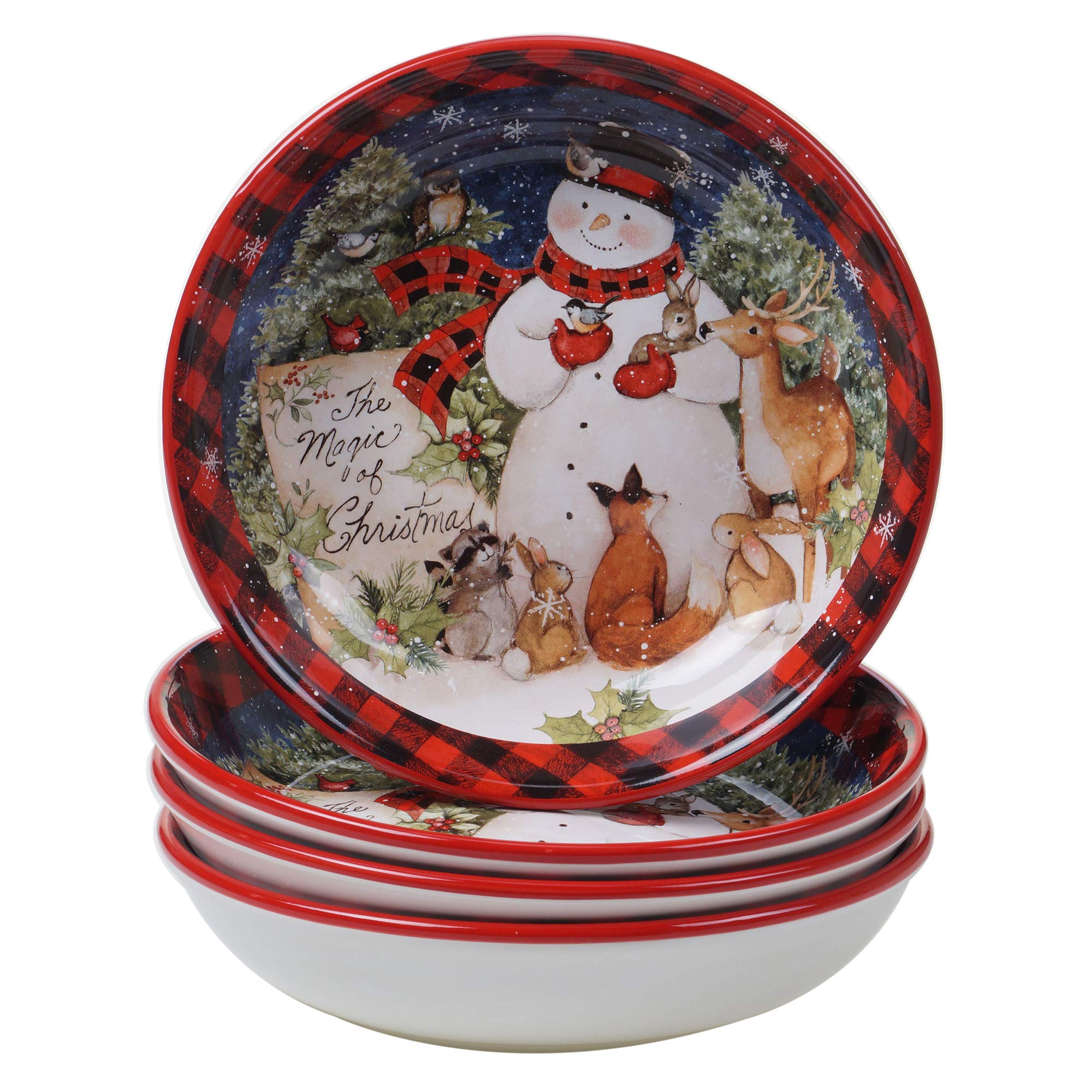 Certified International Magic Of Christmas Snowman 36 oz. Soup/Cereal Bowls, Set of 4