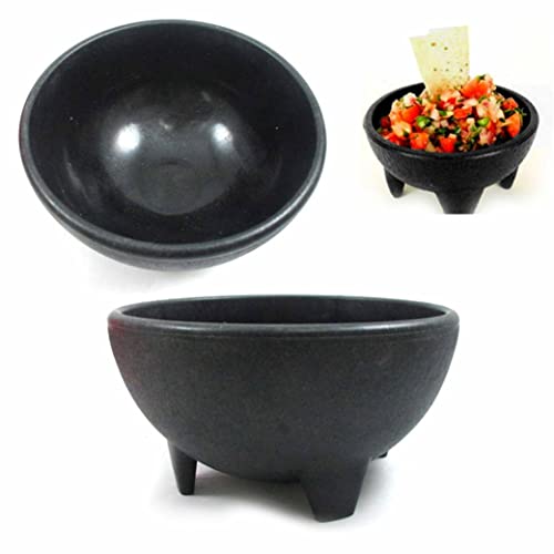 ATB 2 Pc Salsa Bowls Plastic Mexican Molcajete Chips Guacamole Bowls Serving Dish