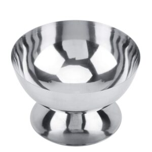 Wallfire Stainless Steel Ice Cream Cups Serving Dessert Dish Bowls Large Capacity 200ml Round Yogurt Cup Dessert Bowl Suited For, Snacks, Cereal, Salad Fruit Pudding (Short)