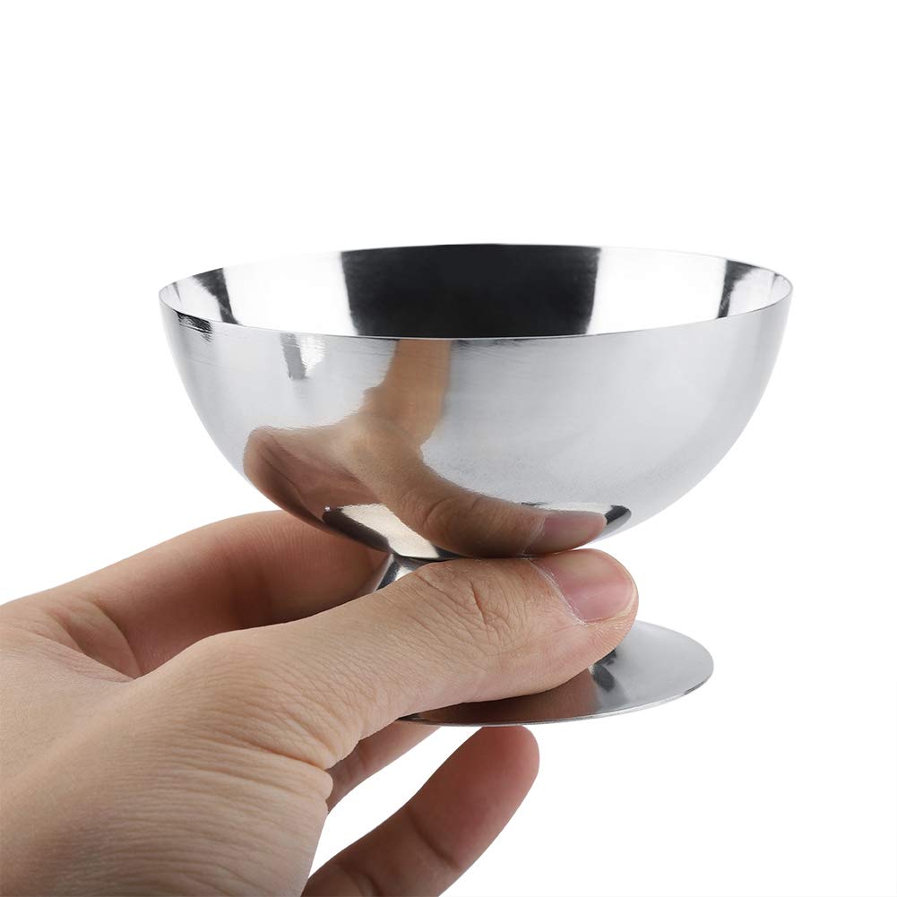 Wallfire Stainless Steel Ice Cream Cups Serving Dessert Dish Bowls Large Capacity 200ml Round Yogurt Cup Dessert Bowl Suited For, Snacks, Cereal, Salad Fruit Pudding (Short)