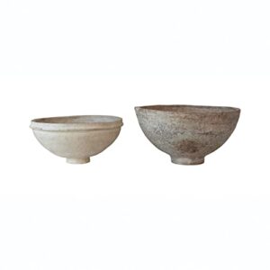 creative co-op found decorative paper mache, set of 2 bowls, 23" l x 23" w x 13" h, multicolor