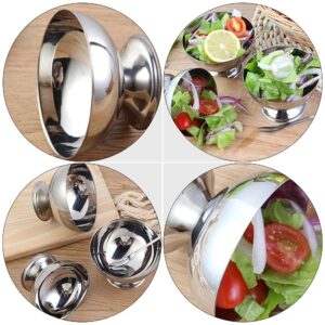 Cabilock Metal Salad Cup 2pcs Stainless Steel s Dessert Cups with Footed for Dessert Ice Cream Fruit Salad Snack Cocktail Condiment Ice Cream Bowl