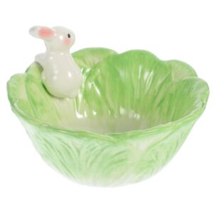 Ceramic Bunny Cabbage Bowl Fruit Salad Bowl Kids Easter Rabbit Food Snack Serving Bowl Tableware Easter Bunny Home Decoration