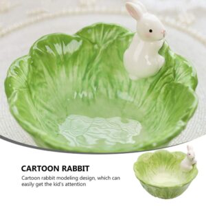 Ceramic Bunny Cabbage Bowl Fruit Salad Bowl Kids Easter Rabbit Food Snack Serving Bowl Tableware Easter Bunny Home Decoration