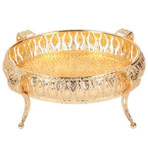 metal fruit tray, zinc alloy table centerpiece food stand dessert storage plate holder snack bread candy storage dish for party kitchen countertop decorative