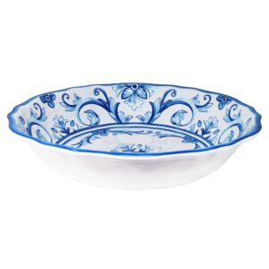 le cadeaux melamine 13.75 inch salad bowl, mallorca