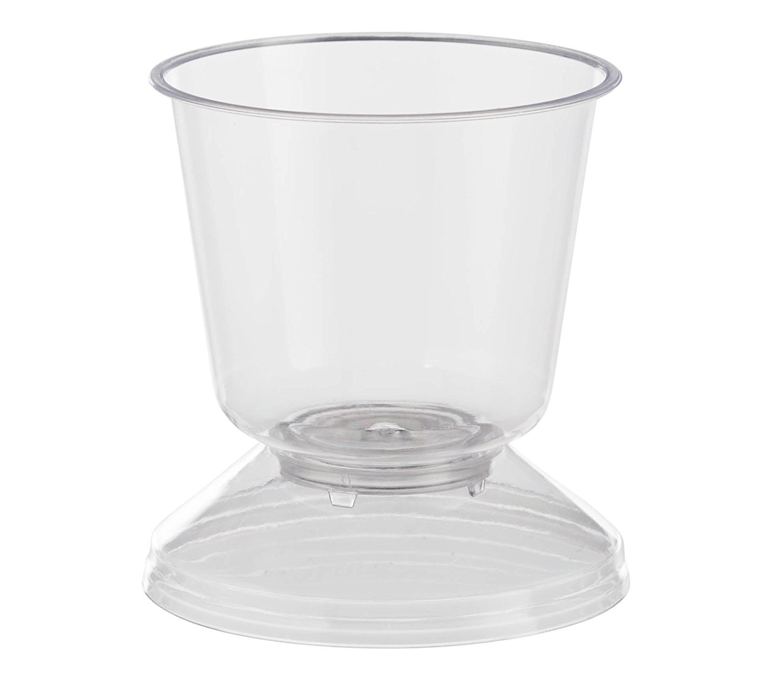 Exquisite Clear Plastic Mini Stemmed Mousse Dessert Cups, Disposable Hard Plastic Tasting Cup With Lid ~ 5 oz ~ (60 Count)